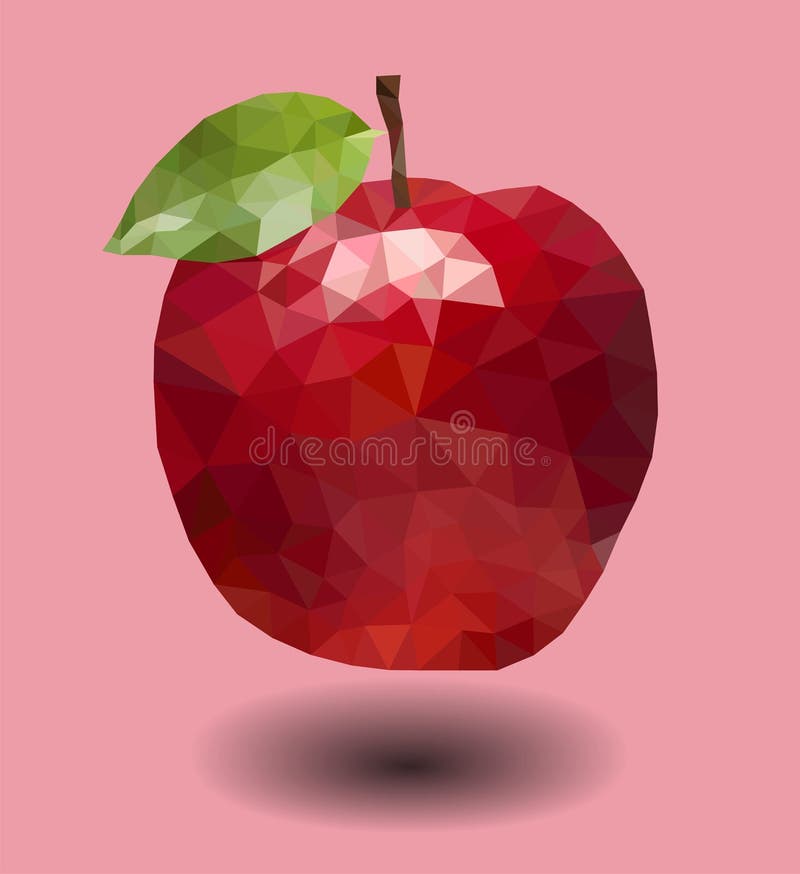 Triangulation of an Apple. Vector Color Graphics Stock Vector ...