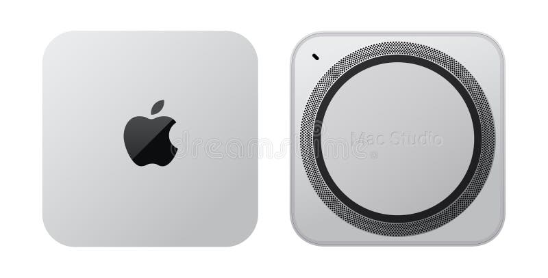 Apple Mac Studio with M1 Chip, Top View, Realistic Vector Illustration ...