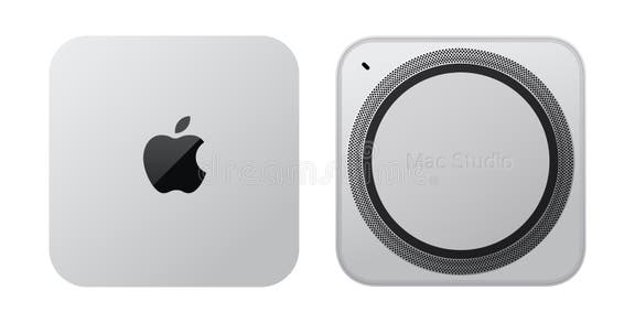 Apple Mac Studio with M1 Chip, Top View, Realistic Vector Illustration ...