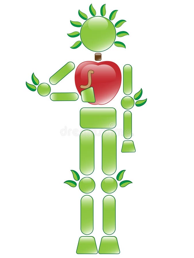 Apple Man stock vector. Illustration of character, friendly - 10445216