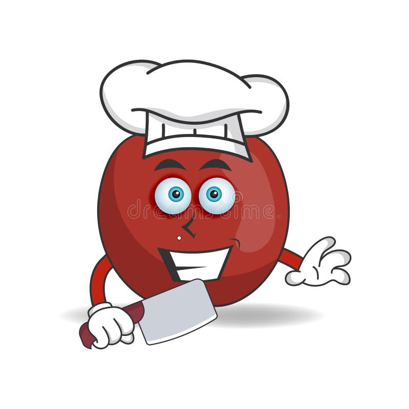 The Apple Mascot Character Becomes a Chef. Vector Illustration Stock ...