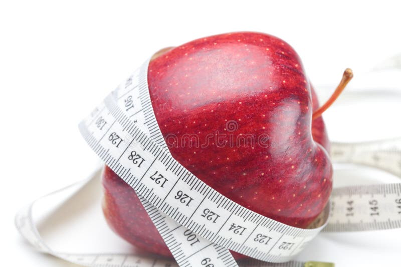 Apple and measure tape stock image. Image of apple, healthy - 19016933
