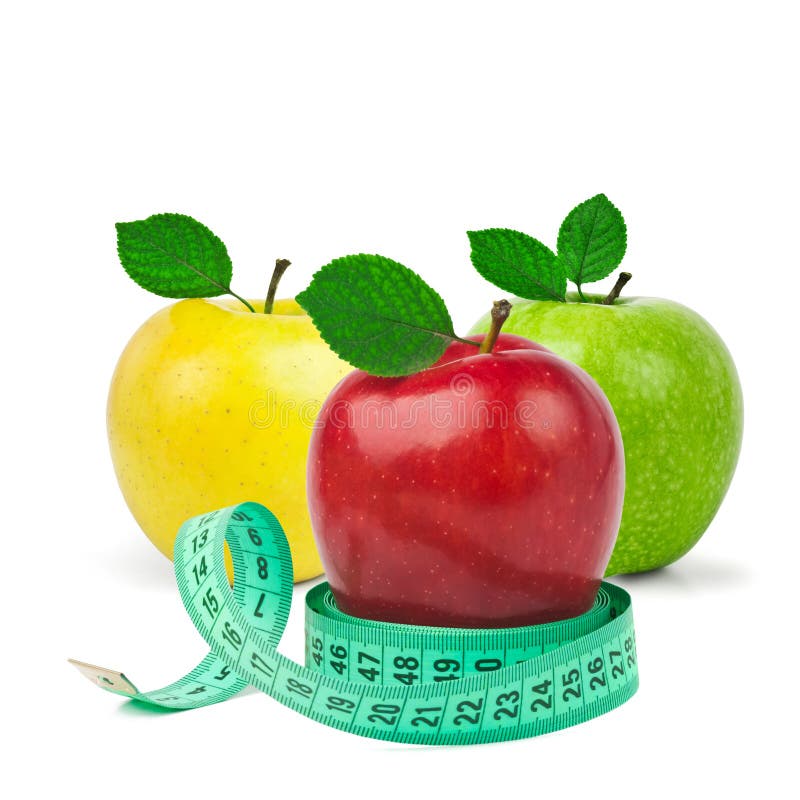 Apple with measurement stock image. Image of dumbbell - 46135799