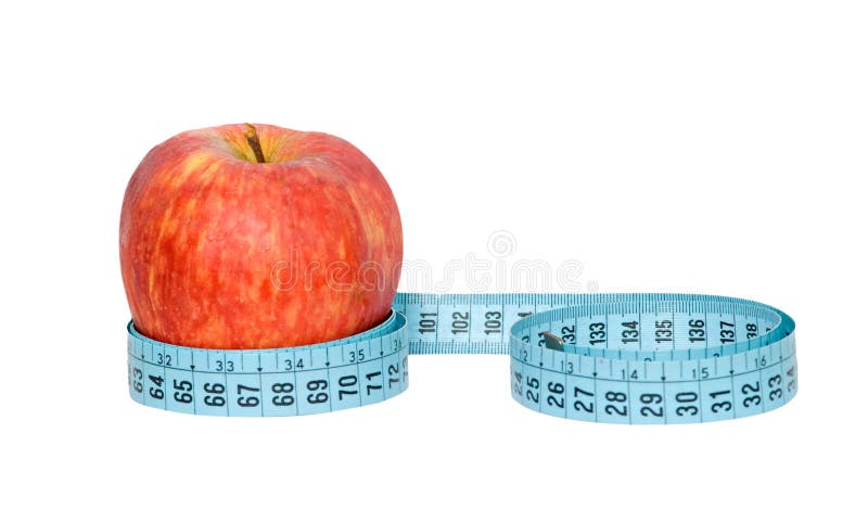 An Apple with Measuring Tape Stock Image - Image of nutritionl, textile ...
