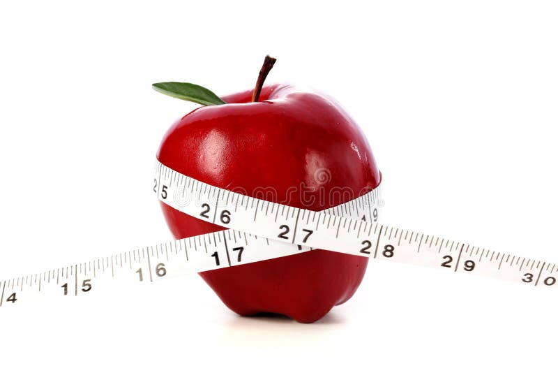 Apple and Tape Measure stock image. Image of green, food - 10028909