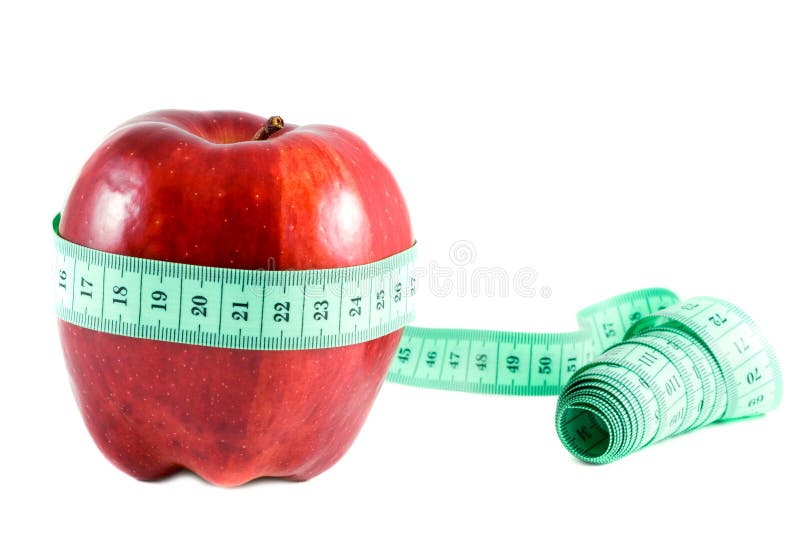 Apple with a Measuring Tape Stock Photo - Image of lifestyle, measure ...