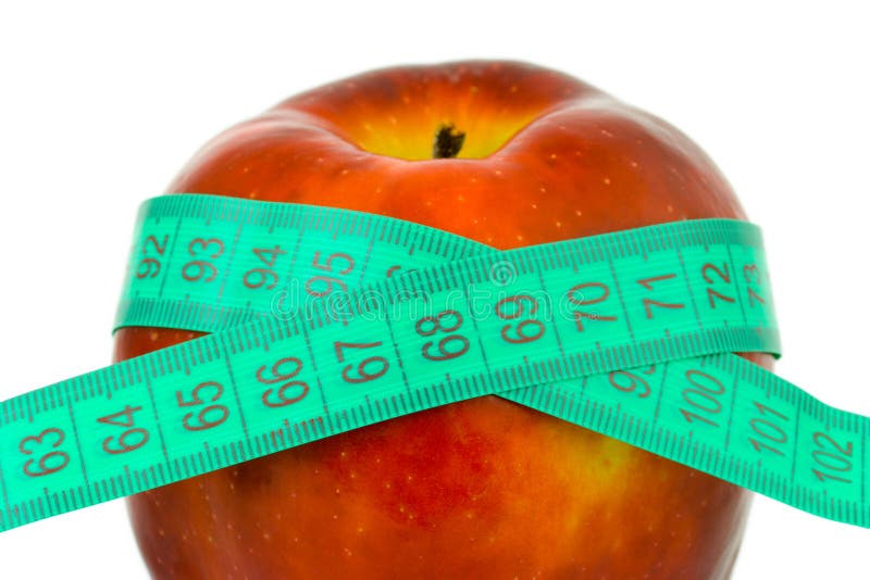 Apple and measuring tape stock image. Image of freshness - 5309875