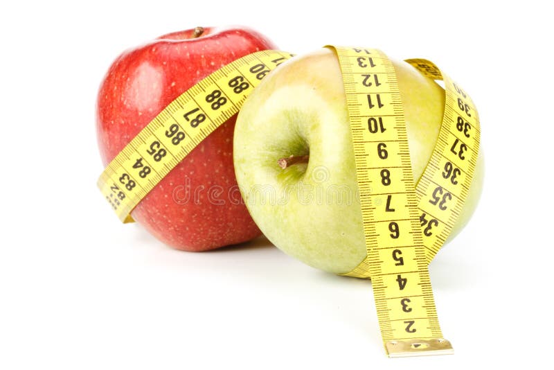 Apple and Tape Measure stock image. Image of green, food - 10028909
