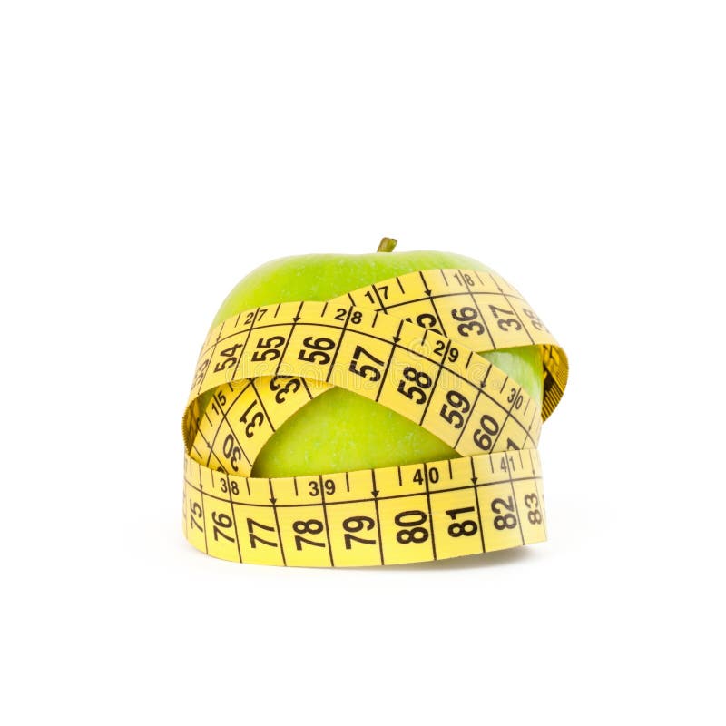 Apple with measuring tape stock image. Image of ingredient - 52363987