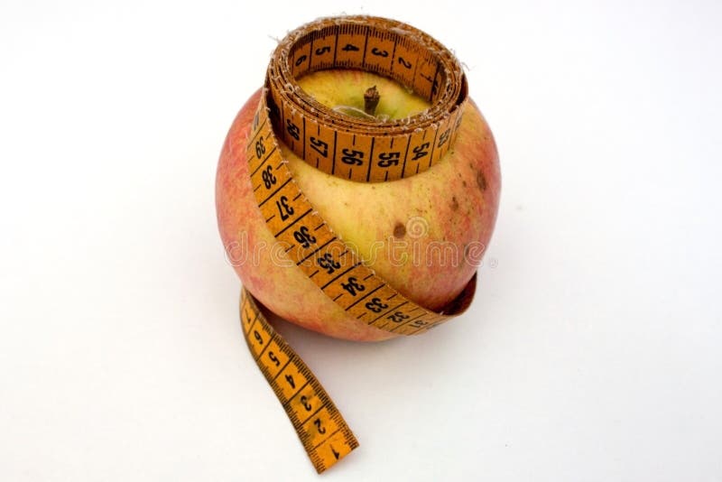 Apple with measuring tape stock image. Image of measuring - 54272073