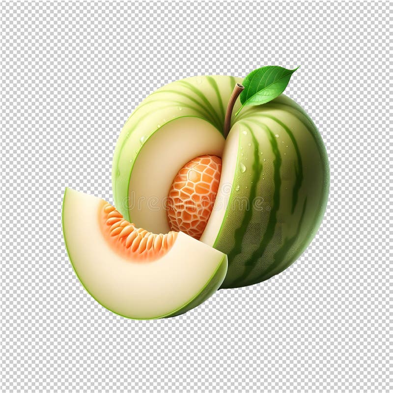 Apple Melon Isolated on Transparent Background Stock Photo ...