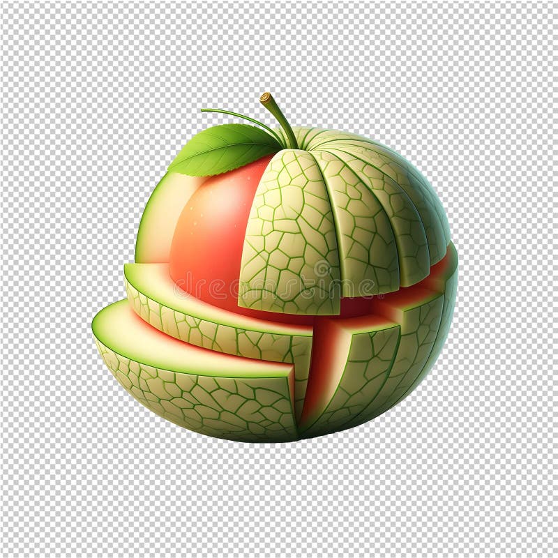 Apple Melon Isolated on Transparent Background Stock Photo ...