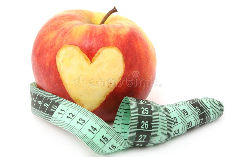 Apple and meter stock photo. Image of eating, valentine - 12380246