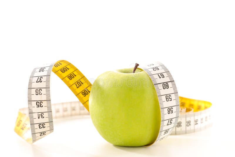 Apple and meter stock photo. Image of measure, diet - 118919522