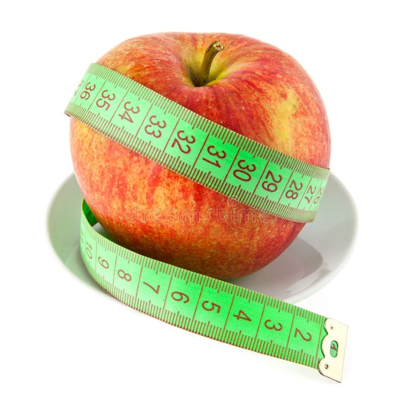 Apple and meter stock photo. Image of calorie, concept - 47309976