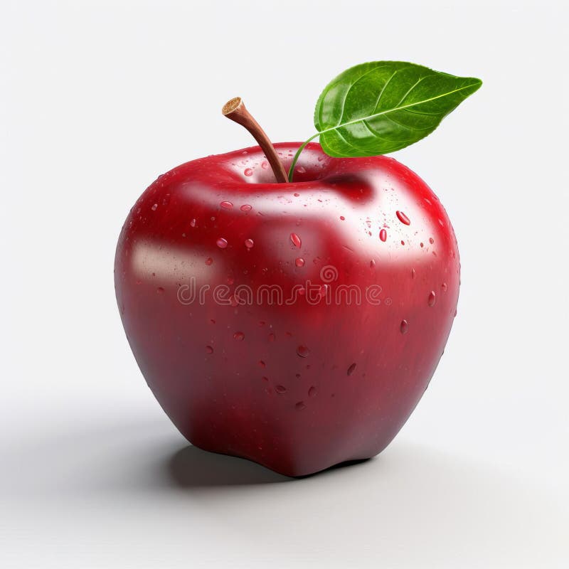 Highly Realistic Apple Rendering on White Background with Octane Stock ...