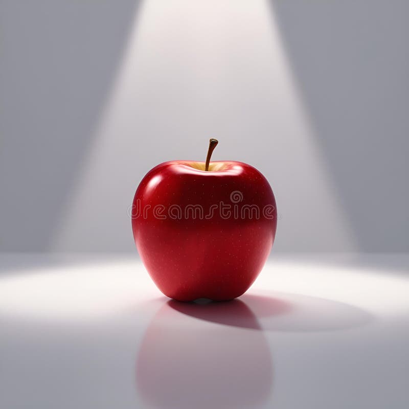 The Apple is in the Middle of the White Room. Stock Illustration ...