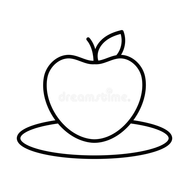 Apple Minimalist Food Coloring Style Stock Vector - Illustration of ...