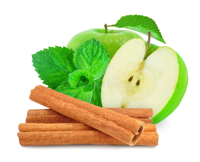 Apple with Mint and Cinnamon Stock Image - Image of closeup, ripe: 65711221