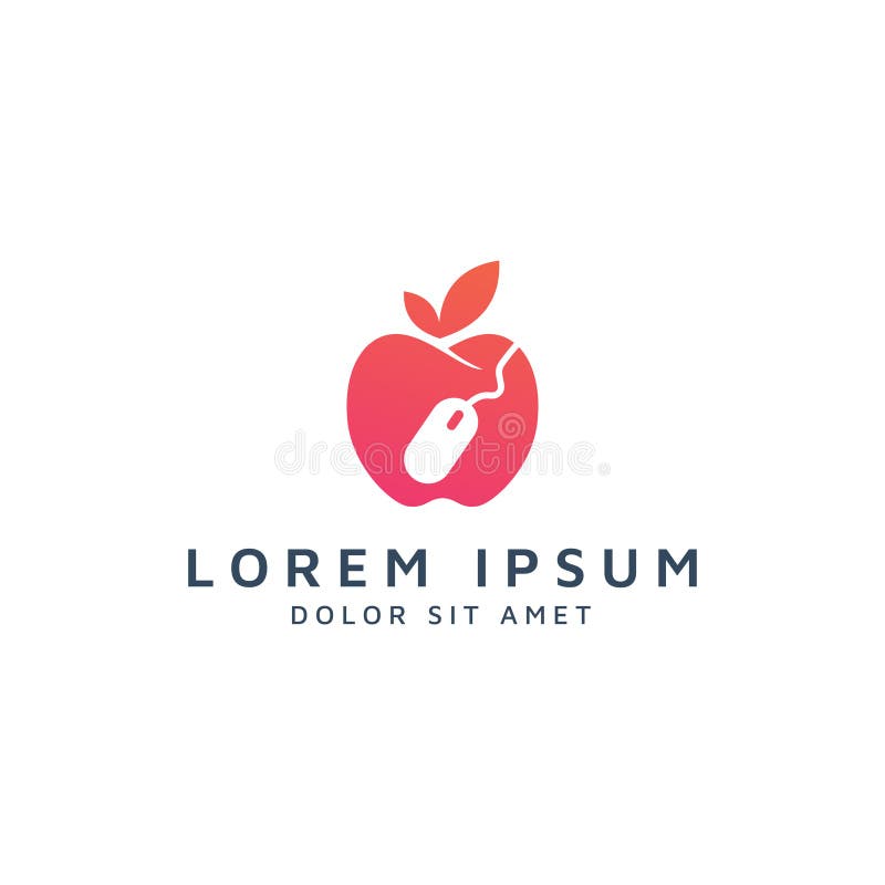 Apple and Mouse Negative Space Logo Design Stock Vector - Illustration ...