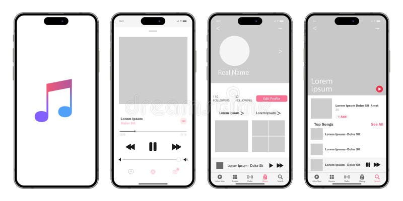 Apple Music. App Music. App Interface Template on Apple IPhone Mockup ...
