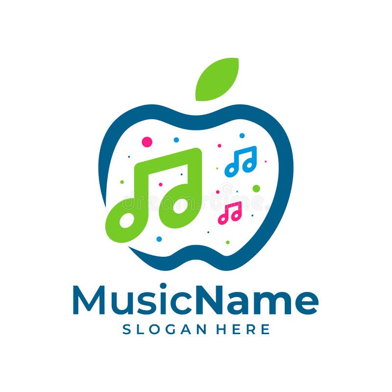 Apple Music Logo Vector. Music Apple Logo Design Template Stock ...