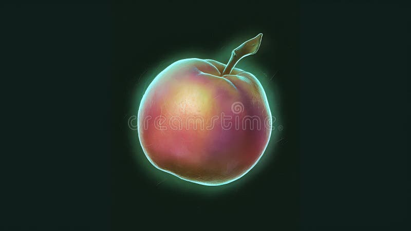 "Apple with Neon Glow on a Black Background" Stock Illustration ...