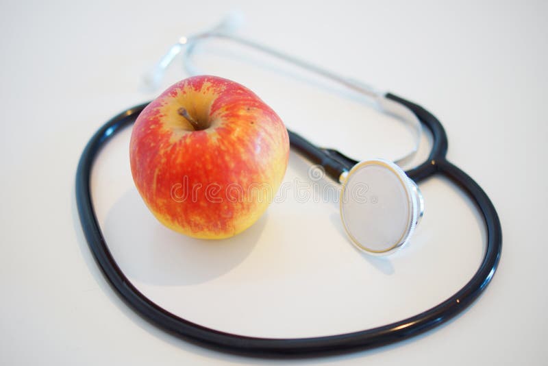 Stethoscope with Apple stock image. Image of stethoscope - 179624769