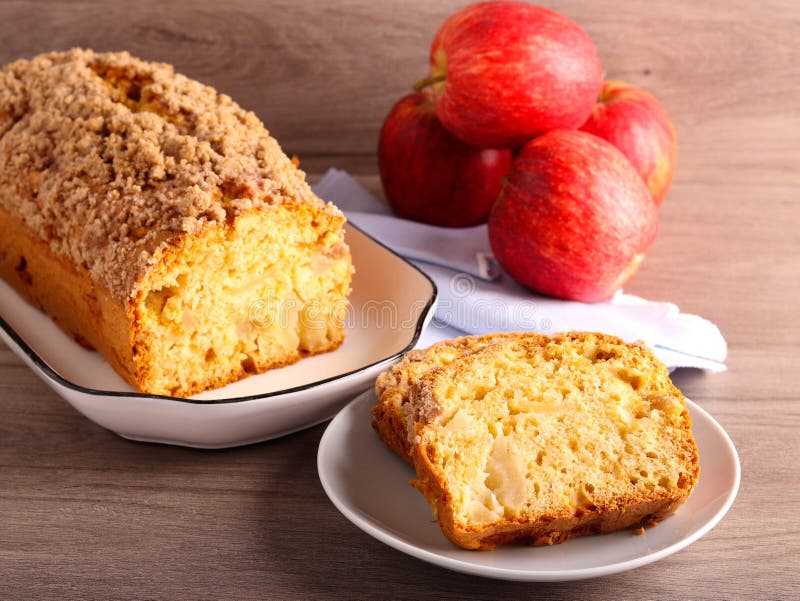 Apple and nut cake stock photo. Image of dessert, nuts - 293492138