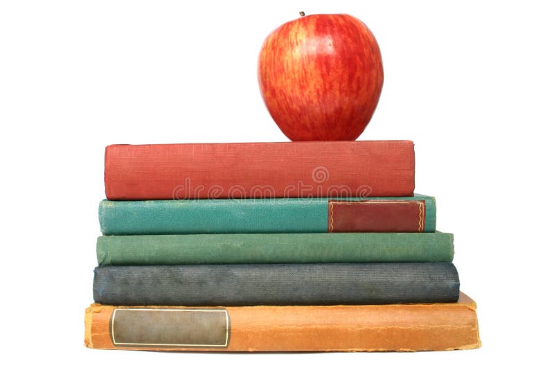 Apple and Old Books stock image. Image of culture, learning - 284583