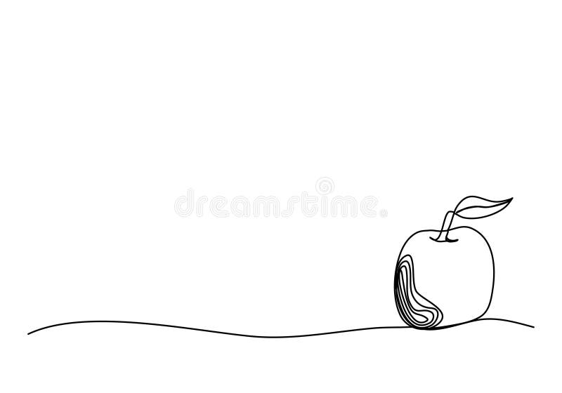 Apple. One Line Drawing Vector Illustration. Stock Illustration ...