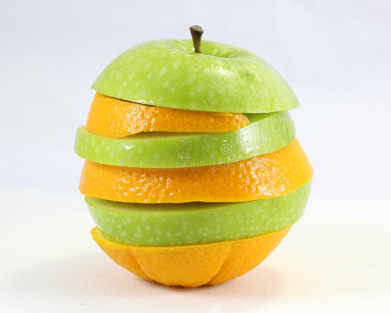 Apple orange stack art stock image. Image of sliced, color - 53728085