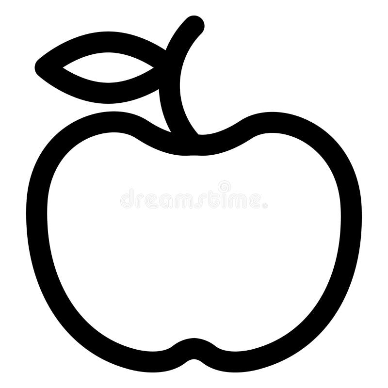 Apple Outline Bold Vector Icon Which Can Be Easily Modified or Edited ...