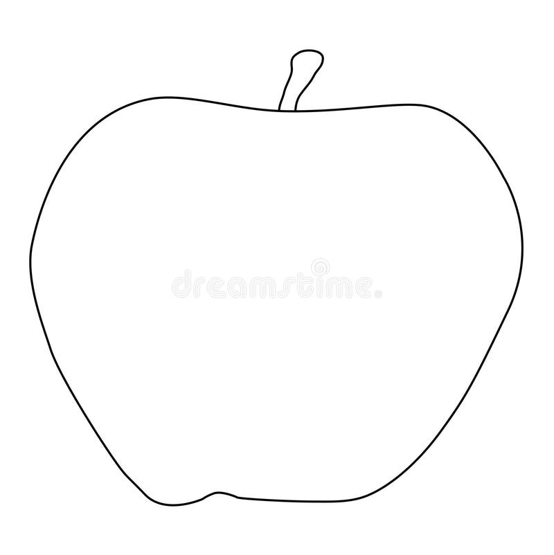 Apple Outline Drawing stock vector. Illustration of ripe - 117617439