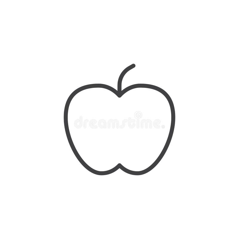 Apple outline icon stock vector. Illustration of icon - 123700868