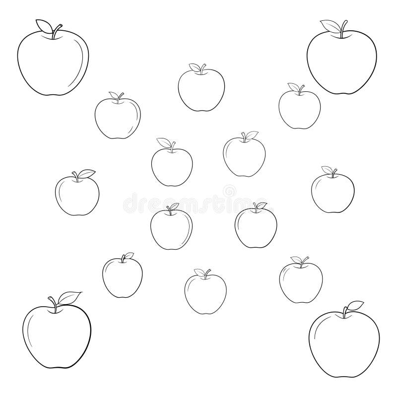 Apple Outline Vector Set for Professional Use Stock Vector ...