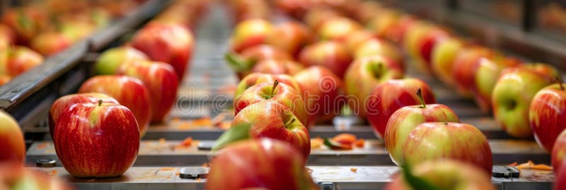Apple Packing Line, Fruit Washing, Apple Automated Sorting on Conveyor ...