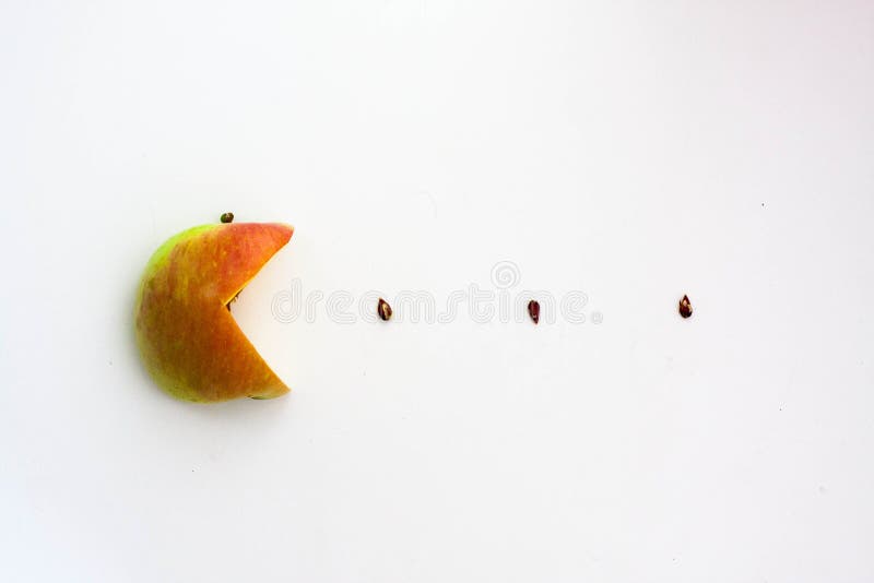 Apple PacMan arkivfoto. Bild av äpple, livstid, skrivbordsunderlägg ...