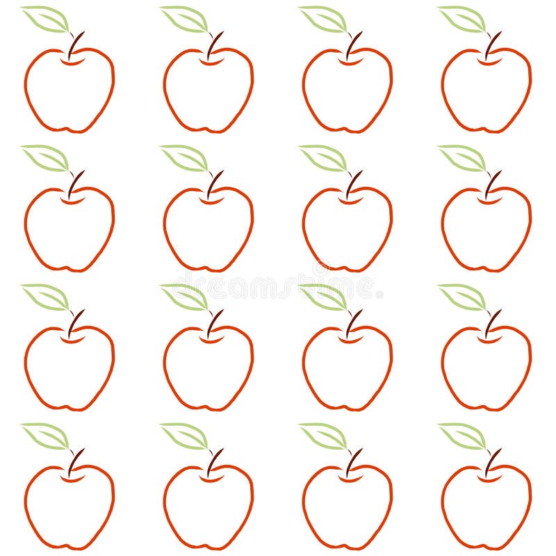 Apple Pattern for Background, Print Out Etc. Stock Illustration ...