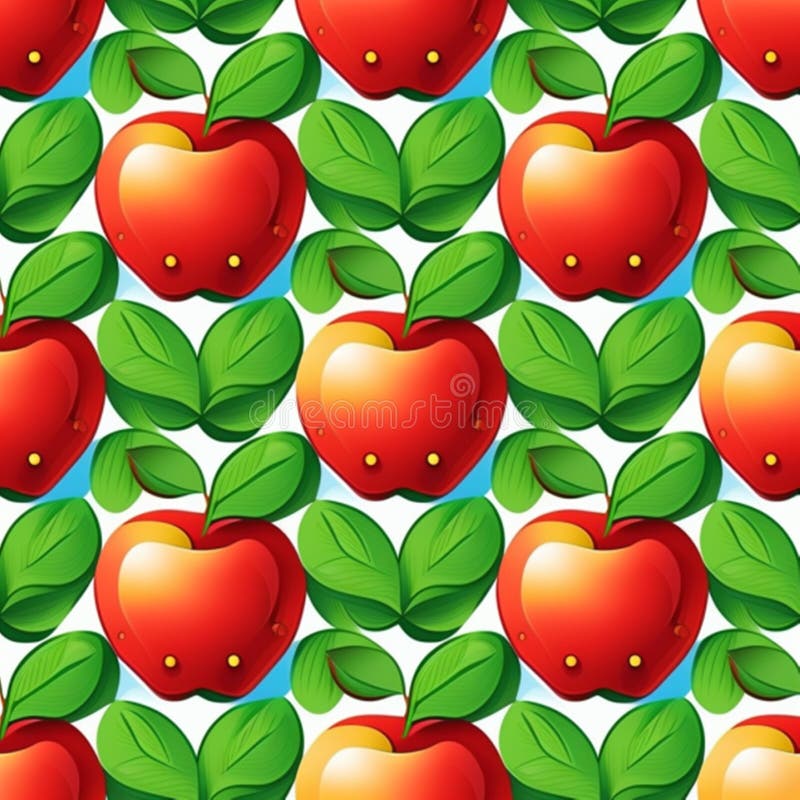 Apple Pattern, Fruit Pattern Stock Illustration - Illustration of ...