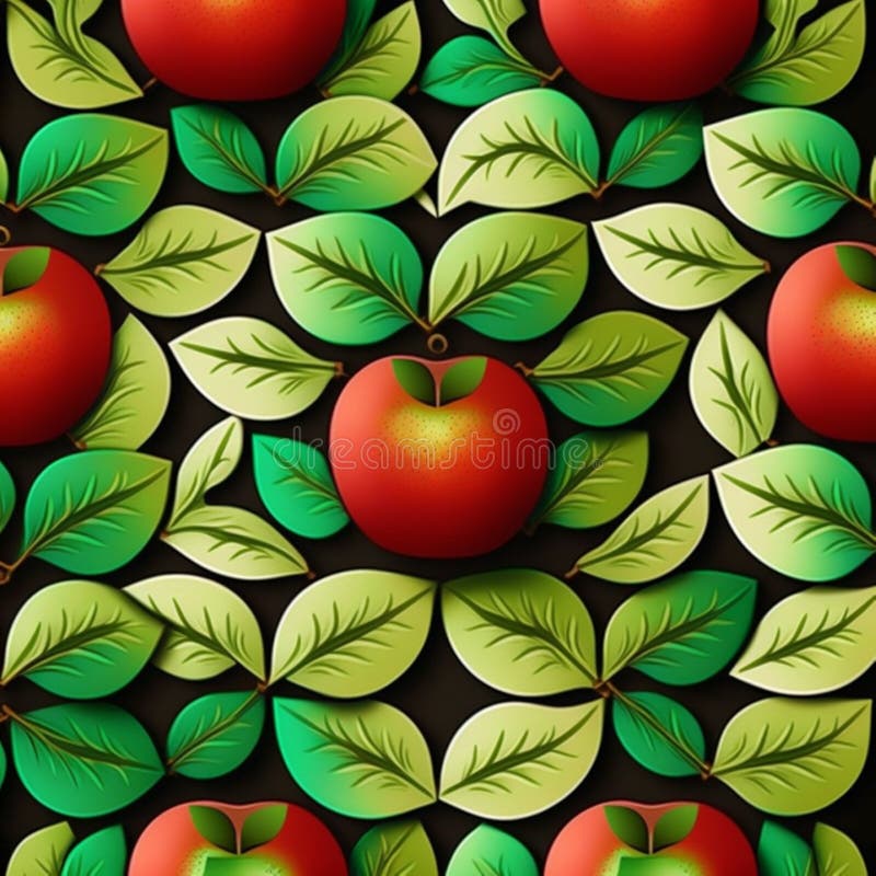 Apple Pattern, Fruit Pattern Stock Illustration - Illustration of ...