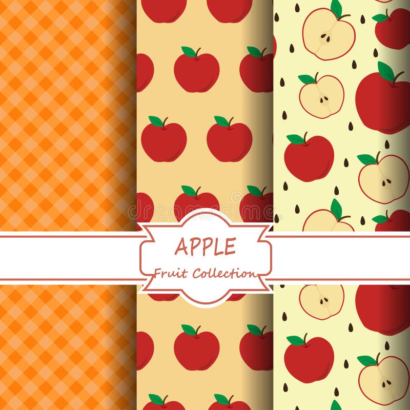 Apple patterns set. stock vector. Illustration of pattern - 66936834