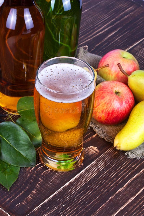 Apple and pear cider glass stock photo. Image of pear - 52716598