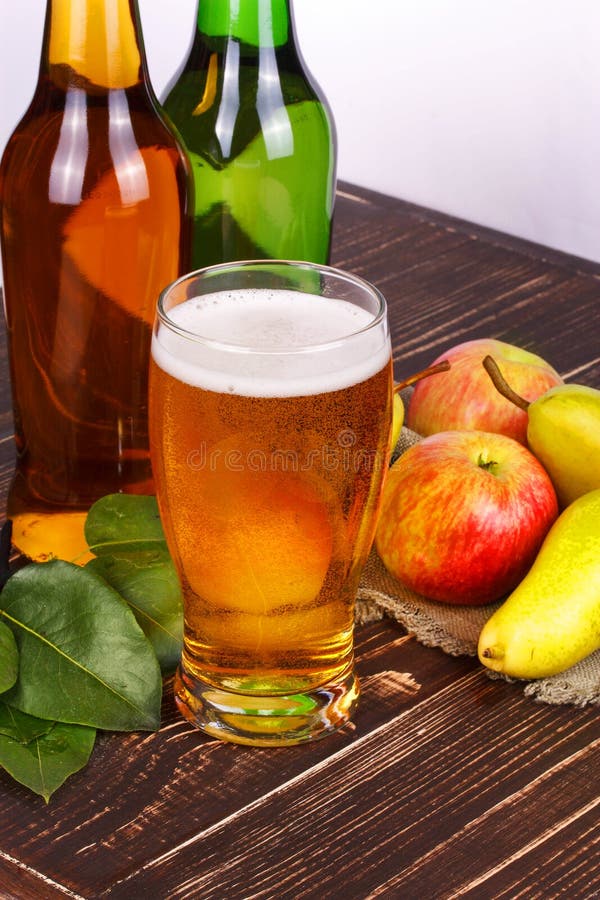 Apple and pear cider glass stock image. Image of closeup - 52716637