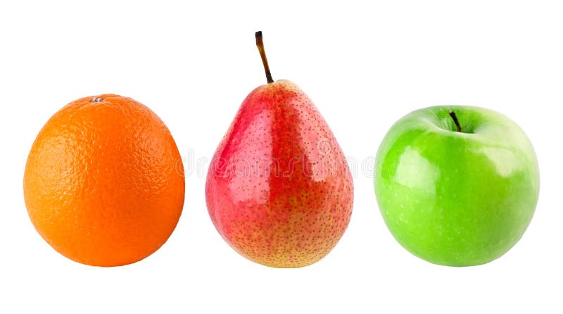 Apple, pear and orange stock image. Image of background - 21796259