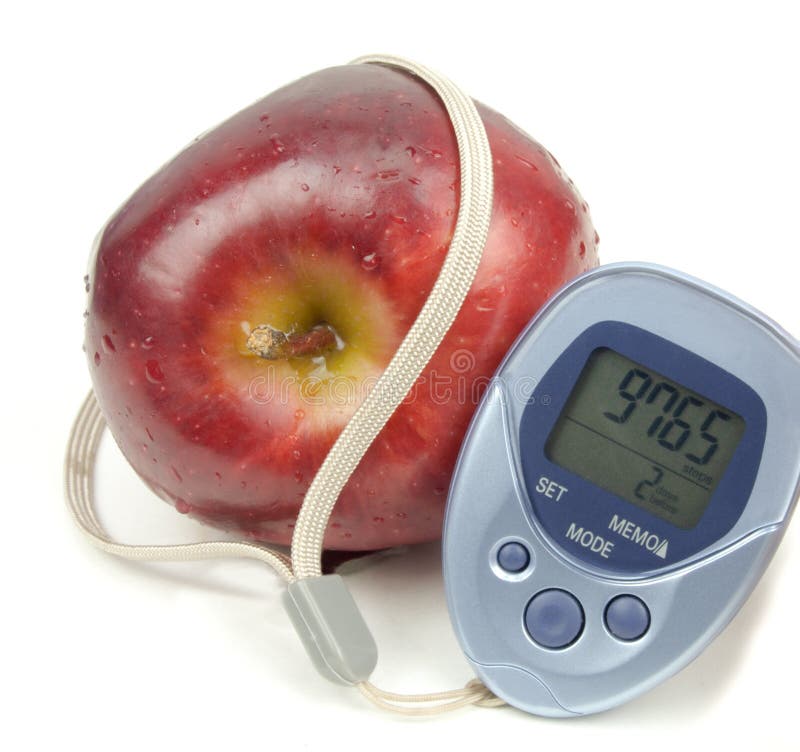 Apple and Pedometer stock photo. Image of beauty, isolated - 28780698