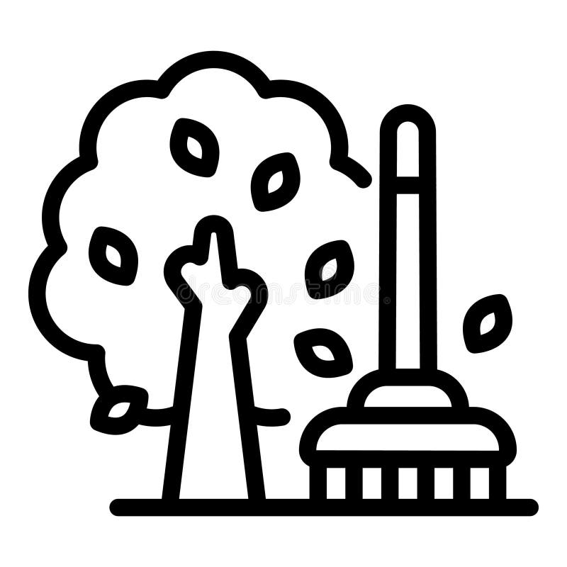 Apple Picking Icon with Tree and Basket Stock Vector - Illustration of ...