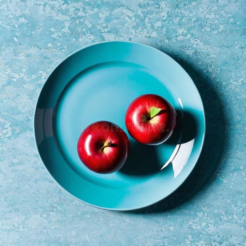 Apple Picture on a Plate by AI Generated Stock Illustration ...