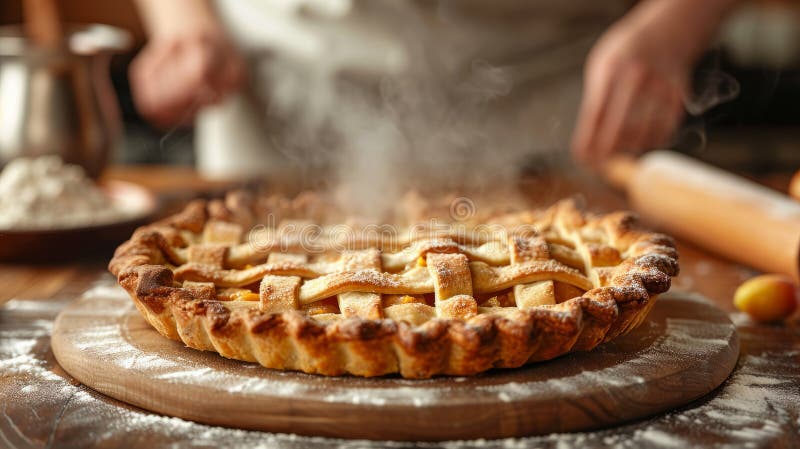 An Apple Pie Being Prepared Stock Photo - Image of craft, cooking ...