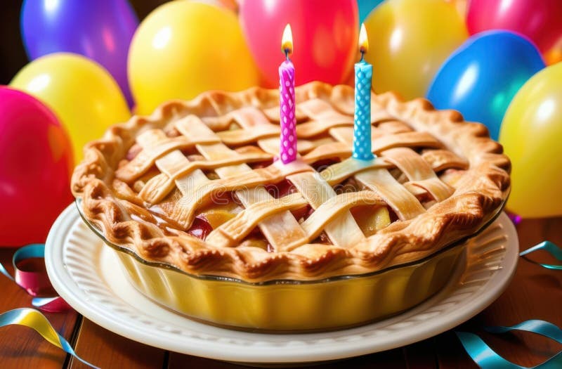An Apple Pie in a Birthday Scene at 9-12-2024 Stock Illustration ...